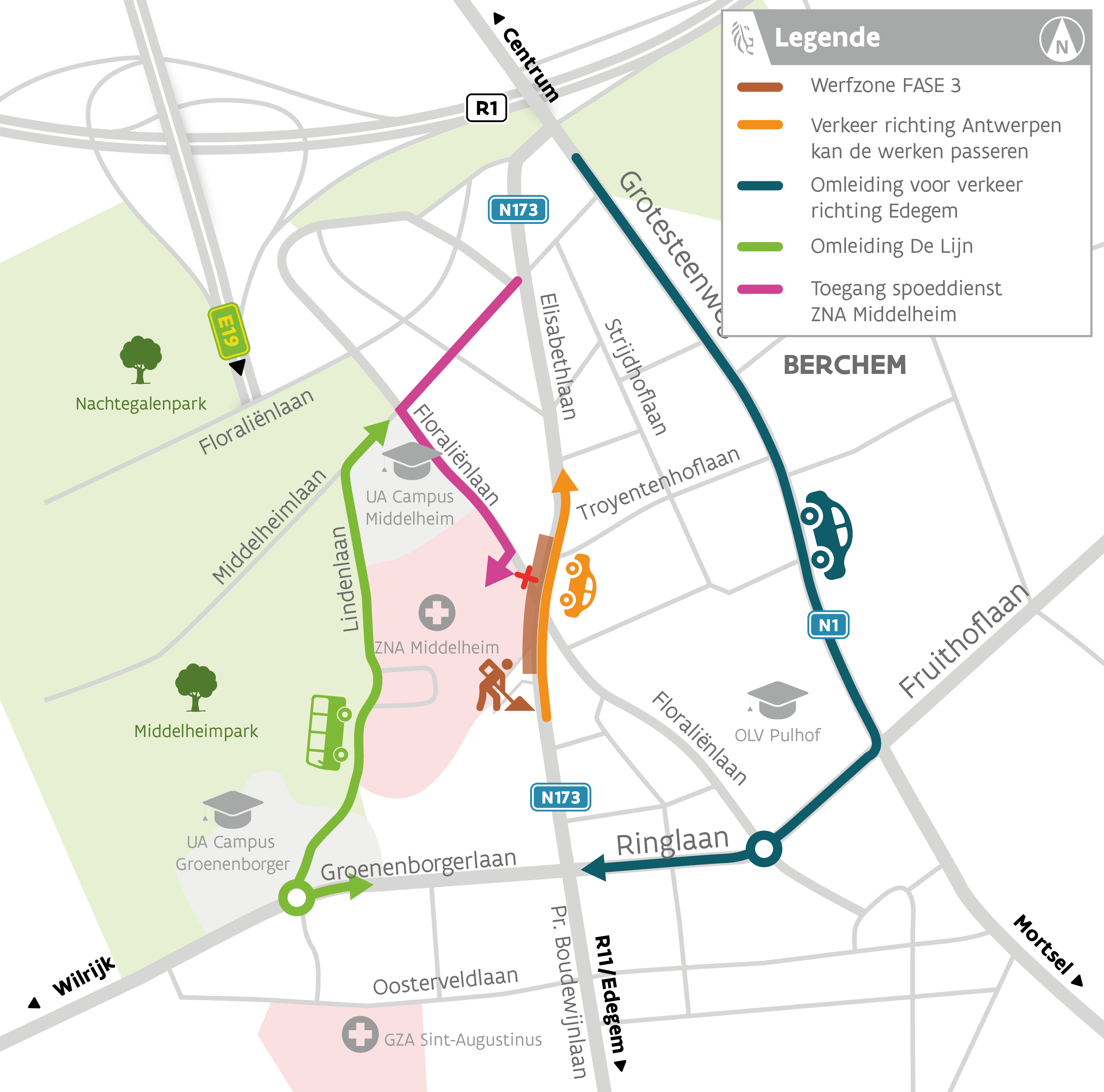 Heraanleg kruispunt Elisabethlaan-Floraliënlaan: nieuwe fase vanaf vrijdag 30 april | Wegen en ...